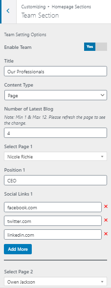 Team Section - Shark Themes