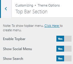 Top Bar Section - Shark Themes