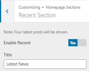 Recent Section - Shark Themes