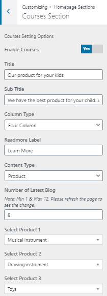 Courses Section - Shark Themes