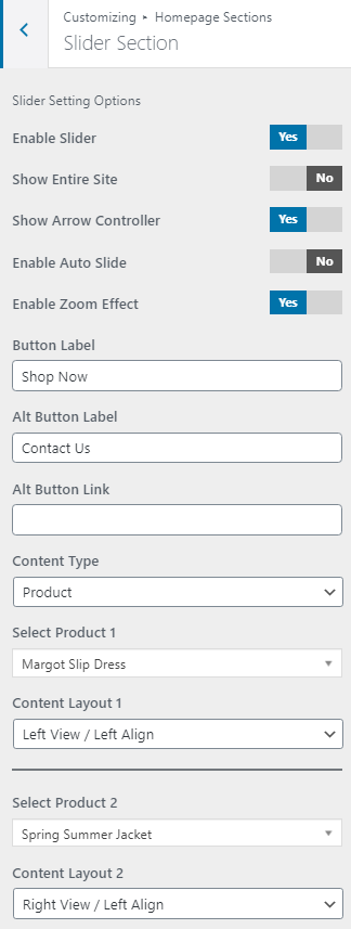 Slider Section - Shark Themes