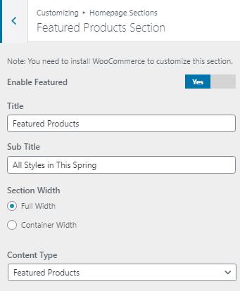 Featured Product Section - Shark Themes