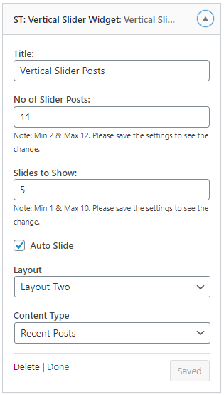 ST: Vertical Slider Widget - Shark Themes