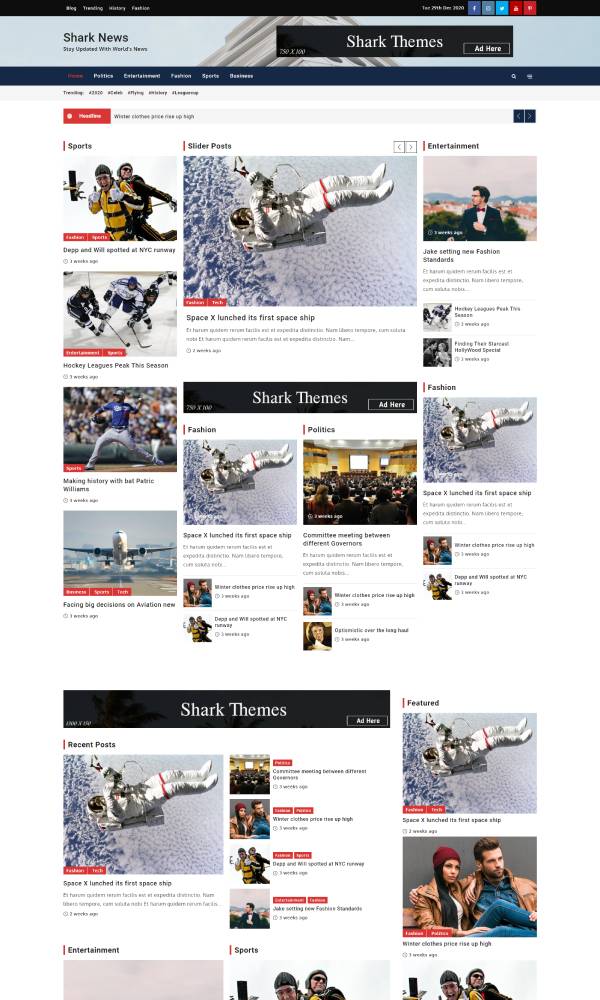 Shark News Demo - Shark Themes