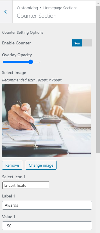 Counter Section - Shark Themes