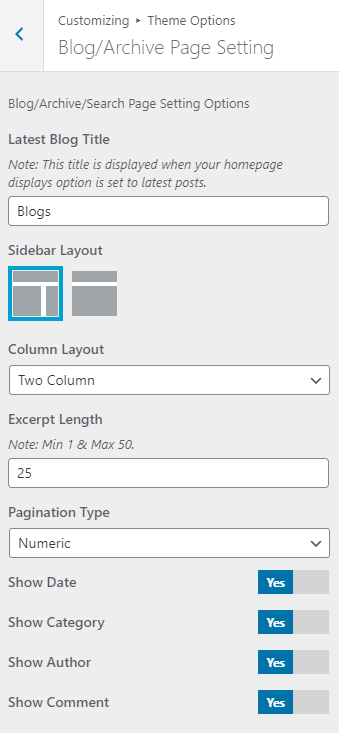 Blog/Archive Page Section - Shark Themes
