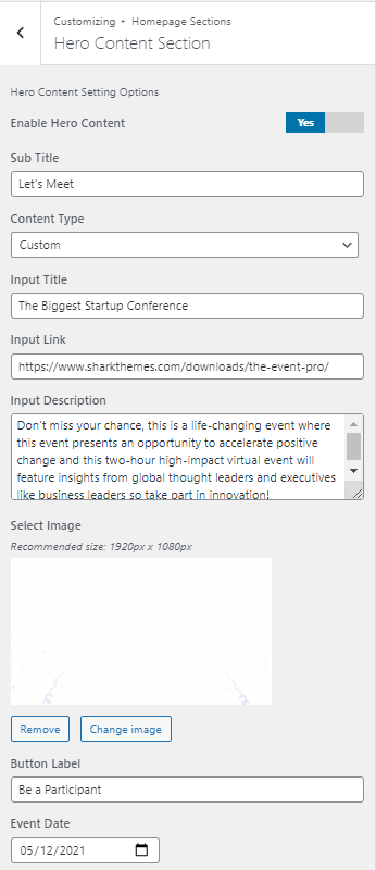 Hero Content Section - Shark Themes