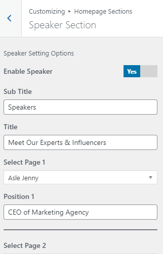 Speaker Section - Shark Themes