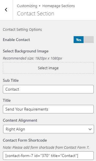Contact Section - Shark Themes