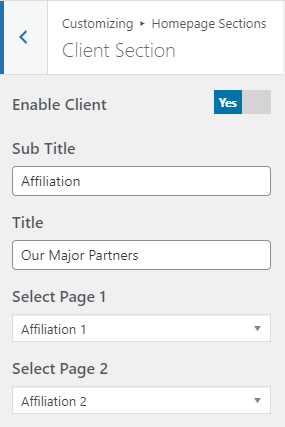 Client Section - Shark Themes